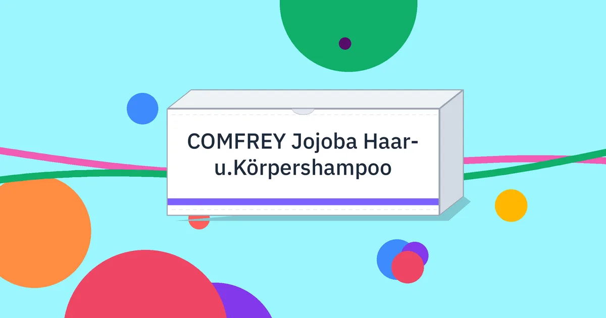 Symbolbild: Packung mit der Aufschrift COMFREY Jojoba Haar-u.Körpershampoo (PZN 03878909) – Verfügbarkeit und Bezug in Apotheken in Frankfurt am Main