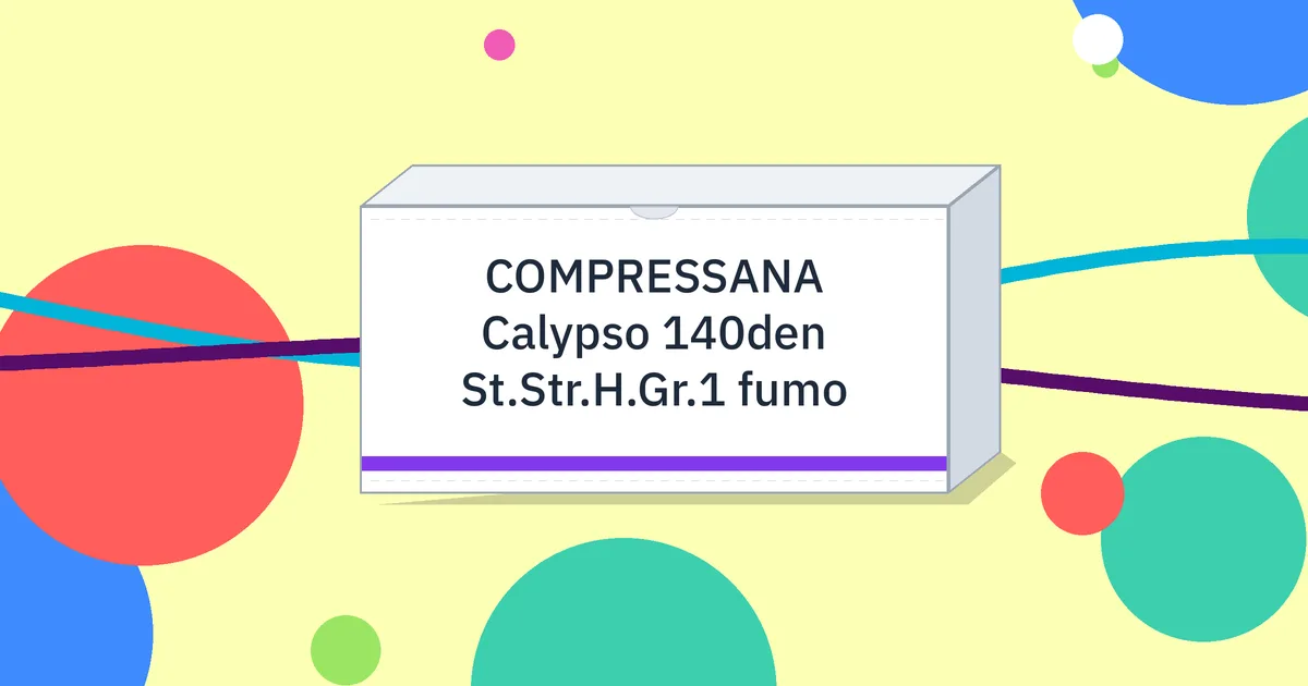 Symbolbild: Packung mit der Aufschrift COMPRESSANA Calypso 140den St.Str.H.Gr.1 fumo (PZN 07720281) – Verfügbarkeit und Bezug in Apotheken in Frankfurt am Main