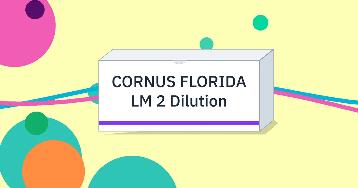 Symbolbild: Packung mit der Aufschrift CORNUS FLORIDA LM 2 Dilution (PZN 13452488) – Verfügbarkeit und Bezug in Apotheken in Frankfurt am Main