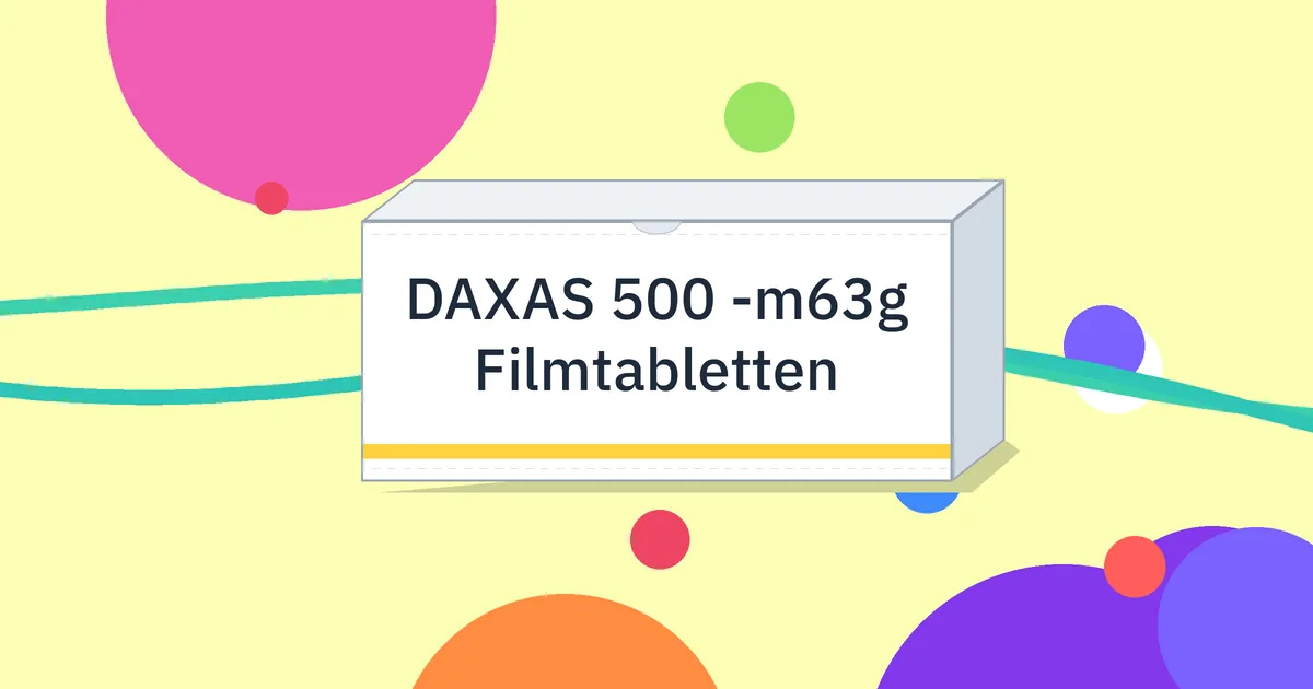 Symbolbild: Packung mit der Aufschrift DAXAS 500 -m63g Filmtabletten (PZN 09932283) – Verfügbarkeit und Bezug in Apotheken in Frankfurt am Main
