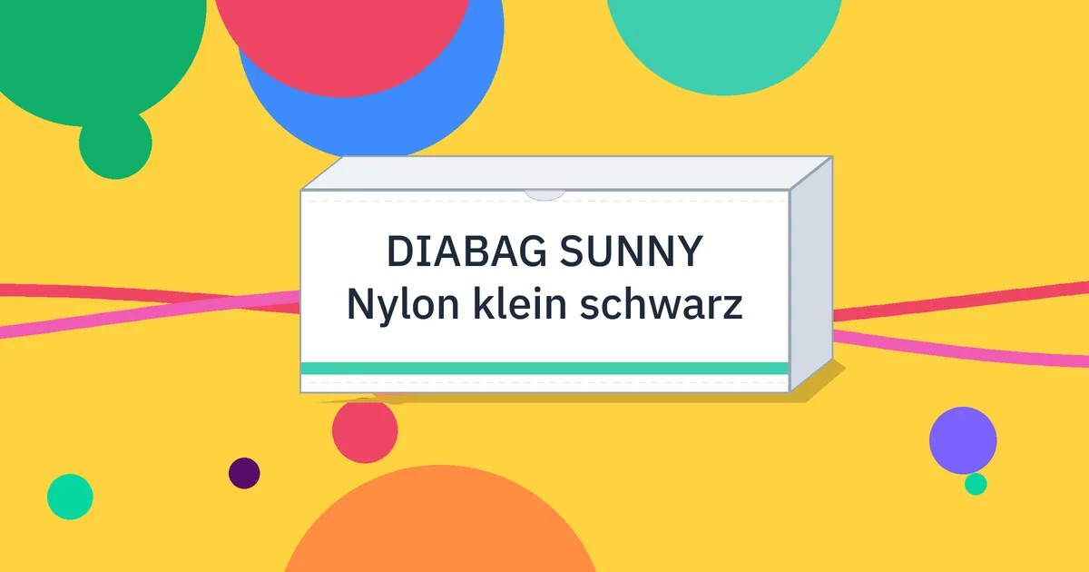 Symbolbild: Packung mit der Aufschrift DIABAG SUNNY Nylon klein schwarz (PZN 12408841) – Verfügbarkeit und Bezug in Apotheken in Frankfurt am Main