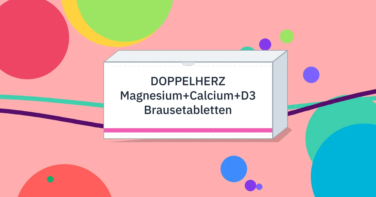 Symbolbild: Packung mit der Aufschrift DOPPELHERZ Magnesium+Calcium+D3 Brausetabletten (PZN 06797991) – Verfügbarkeit und Bezug in Apotheken in Frankfurt am Main