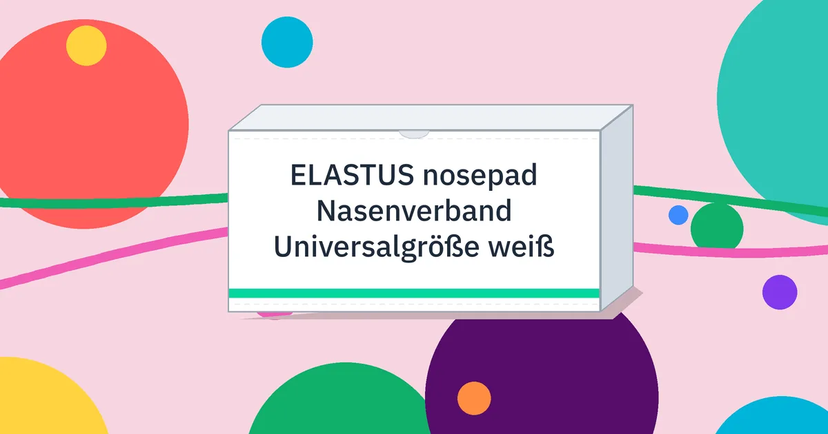 Symbolbild: Packung mit der Aufschrift ELASTUS nosepad Nasenverband Universalgröße weiß (PZN 17997167) – Verfügbarkeit und Bezug in Apotheken in Frankfurt am Main