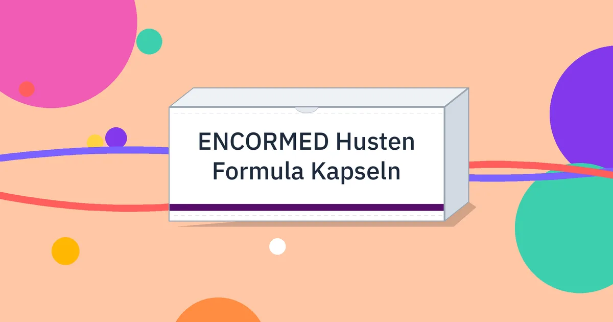 Symbolbild: Packung mit der Aufschrift ENCORMED Husten Formula Kapseln (PZN 12388647) – Verfügbarkeit und Bezug in Apotheken in Frankfurt am Main