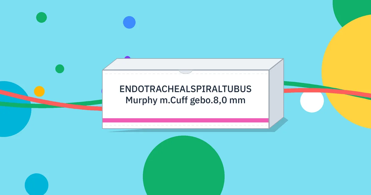 Symbolbild: Packung mit der Aufschrift ENDOTRACHEALSPIRALTUBUS Murphy m.Cuff gebo.8,0 mm (PZN 01295807) – Verfügbarkeit und Bezug in Apotheken in Frankfurt am Main