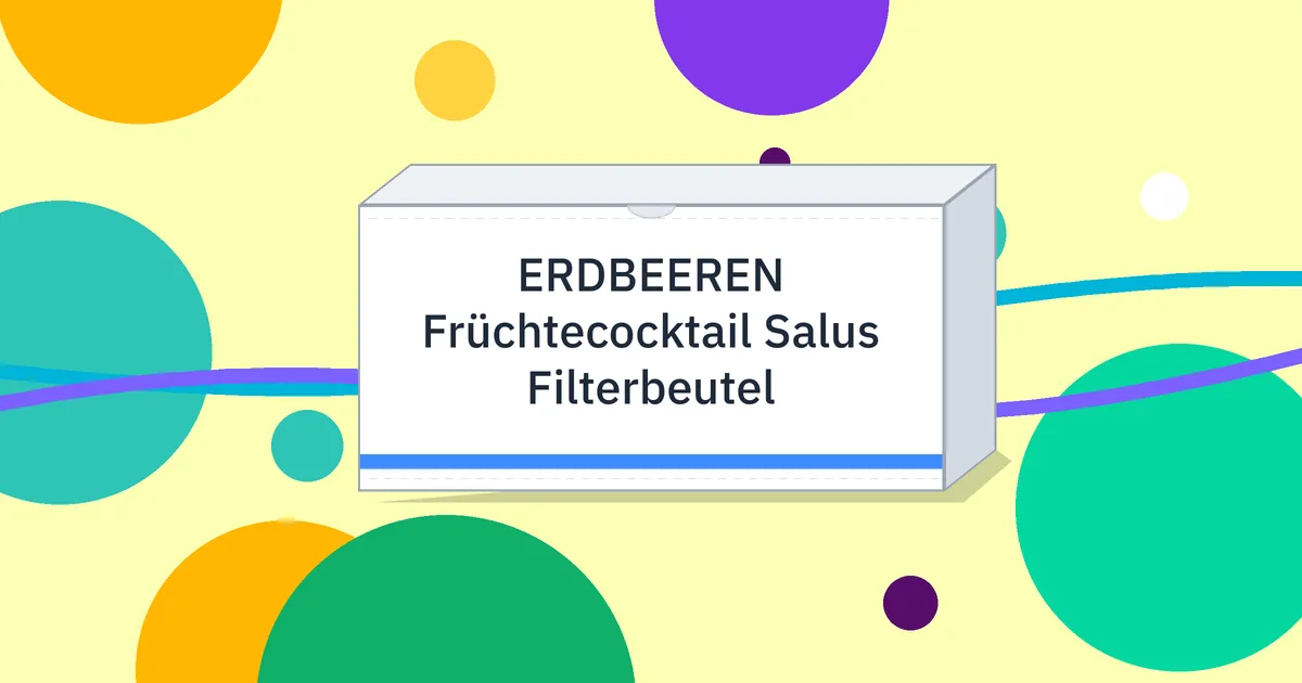Symbolbild: Packung mit der Aufschrift ERDBEEREN Früchtecocktail Salus Filterbeutel (PZN 09003951) – Verfügbarkeit und Bezug in Apotheken in Frankfurt am Main