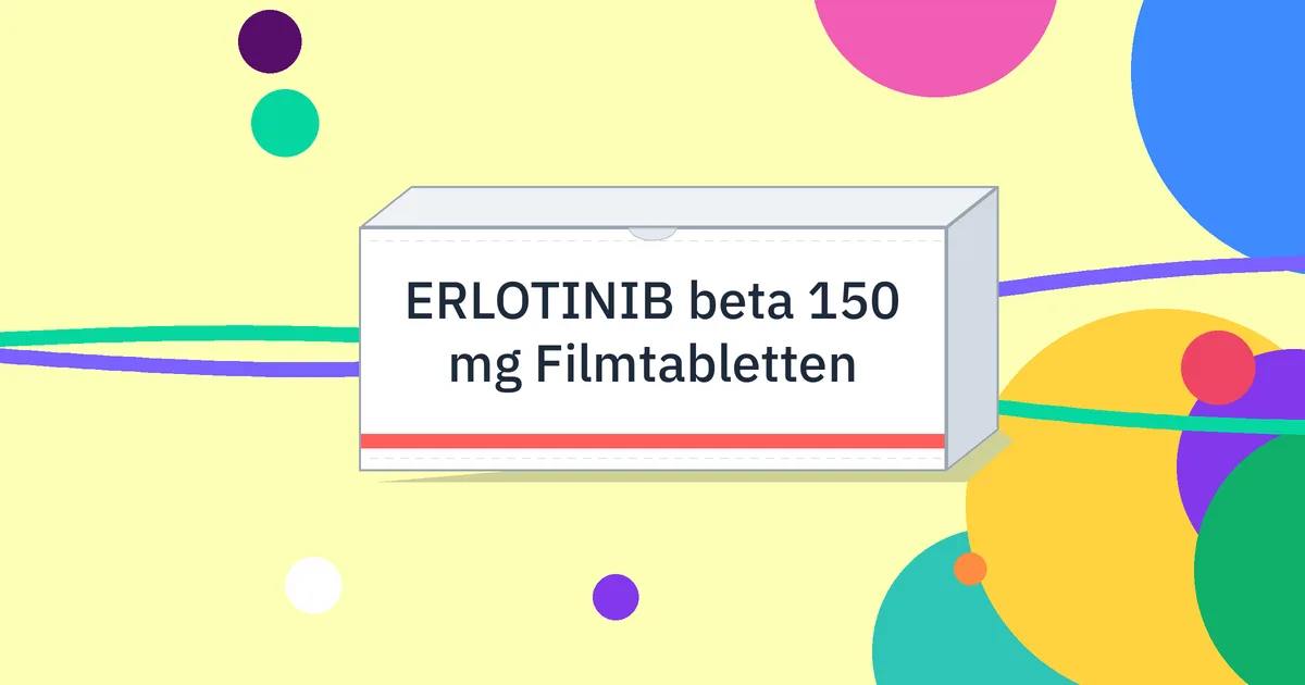 Symbolbild: Packung mit der Aufschrift ERLOTINIB beta 150 mg Filmtabletten (PZN 09422926) – Verfügbarkeit und Bezug in Apotheken in Frankfurt am Main