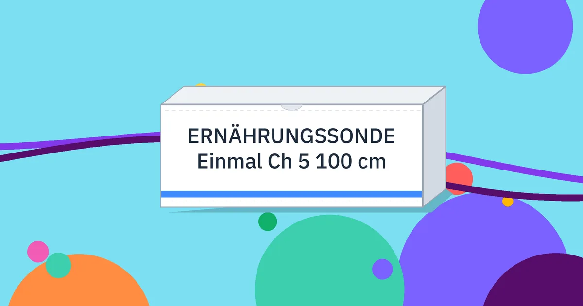 Symbolbild: Packung mit der Aufschrift ERNÄHRUNGSSONDE Einmal Ch 5 100 cm (PZN 02438887) – Verfügbarkeit und Bezug in Apotheken in Frankfurt am Main