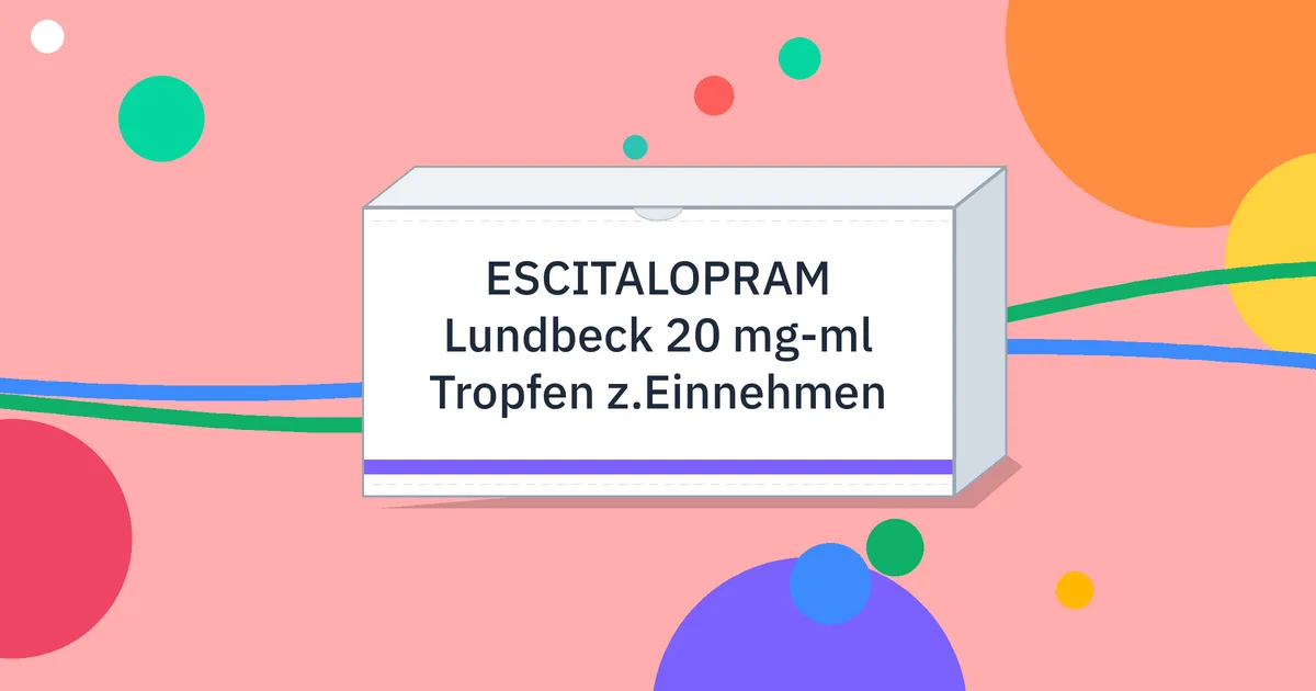 Symbolbild: Packung mit der Aufschrift ESCITALOPRAM Lundbeck 20 mg-ml Tropfen z.Einnehmen (PZN 10358174) – Verfügbarkeit und Bezug in Apotheken in Frankfurt am Main