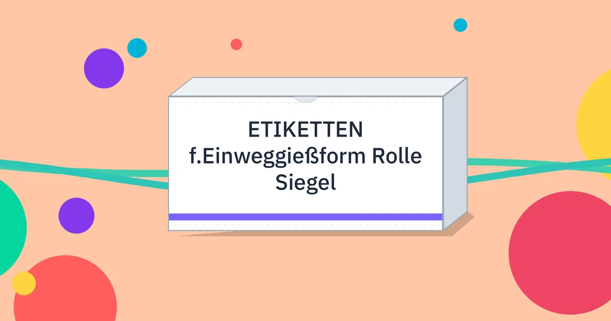 Symbolbild: Packung mit der Aufschrift ETIKETTEN f.Einweggießform Rolle Siegel (PZN 19135530) – Verfügbarkeit und Bezug in Apotheken in Frankfurt am Main