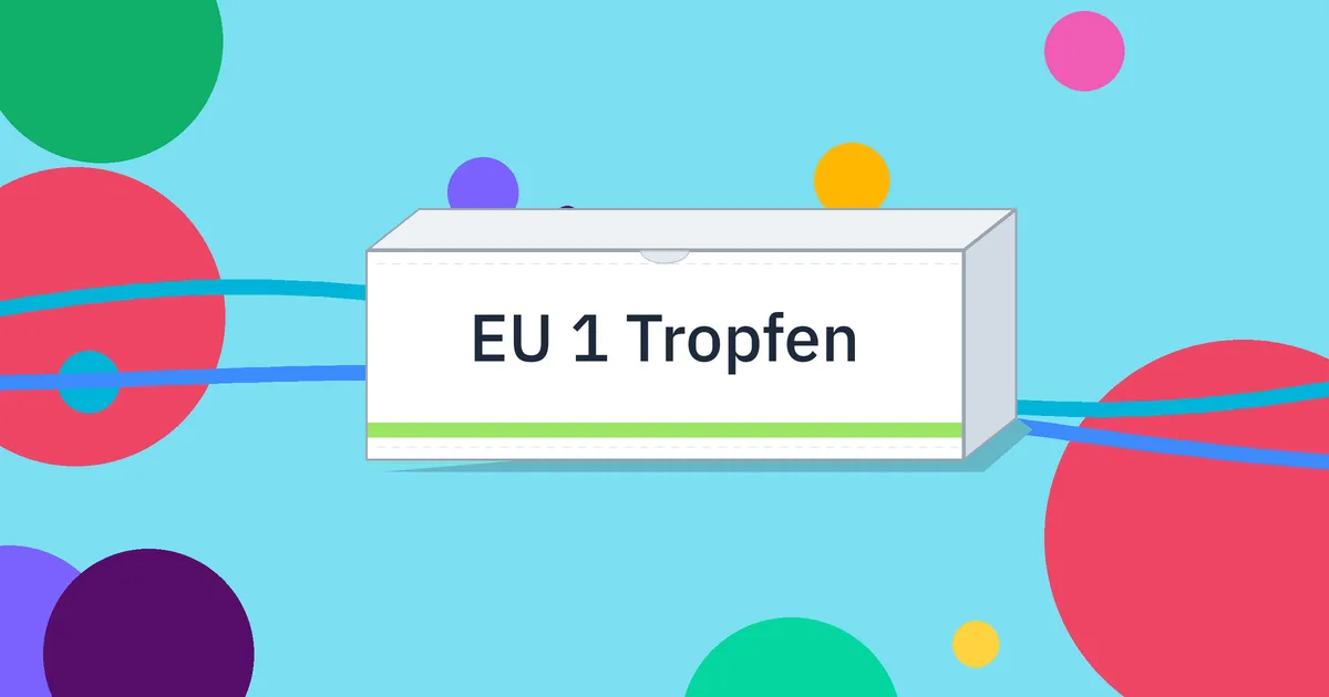Symbolbild: Packung mit der Aufschrift EU 1 Tropfen (PZN 09628332) – Verfügbarkeit und Bezug in Apotheken in Frankfurt am Main