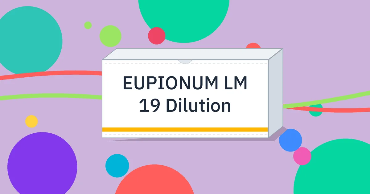 Symbolbild: Packung mit der Aufschrift EUPIONUM LM 19 Dilution (PZN 13483767) – Verfügbarkeit und Bezug in Apotheken in Frankfurt am Main