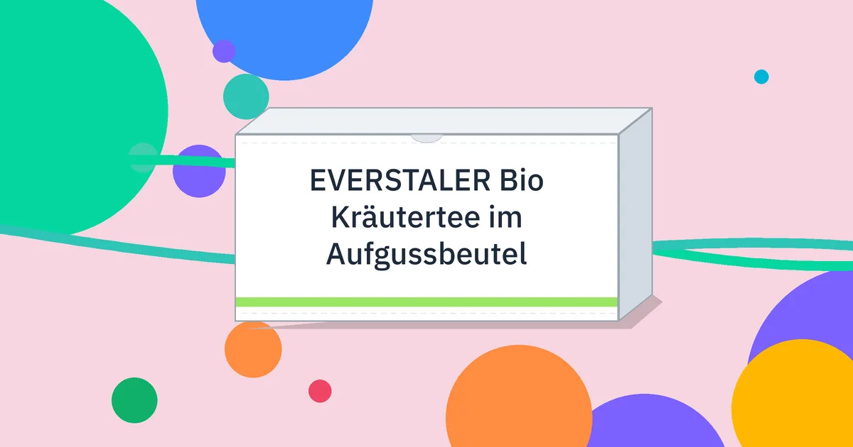 Symbolbild: Packung mit der Aufschrift EVERSTALER Bio Kräutertee im Aufgussbeutel (PZN 17158254) – Verfügbarkeit und Bezug in Apotheken in Frankfurt am Main