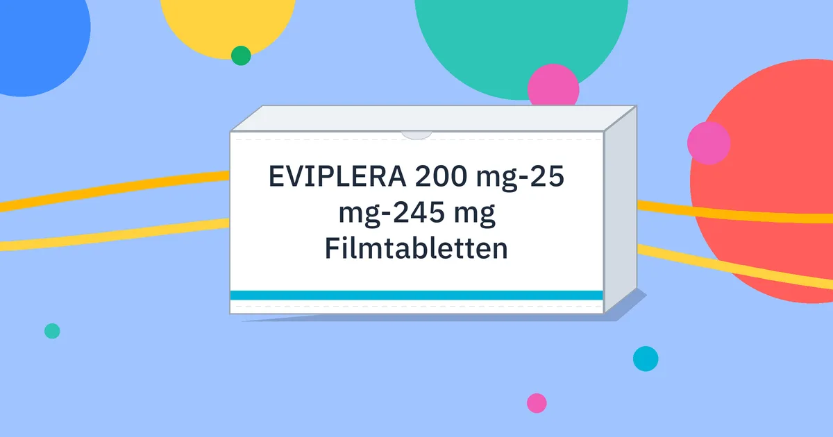 Symbolbild: Packung mit der Aufschrift EVIPLERA 200 mg-25 mg-245 mg Filmtabletten (PZN 19901792) – Verfügbarkeit und Bezug in Apotheken in Frankfurt am Main