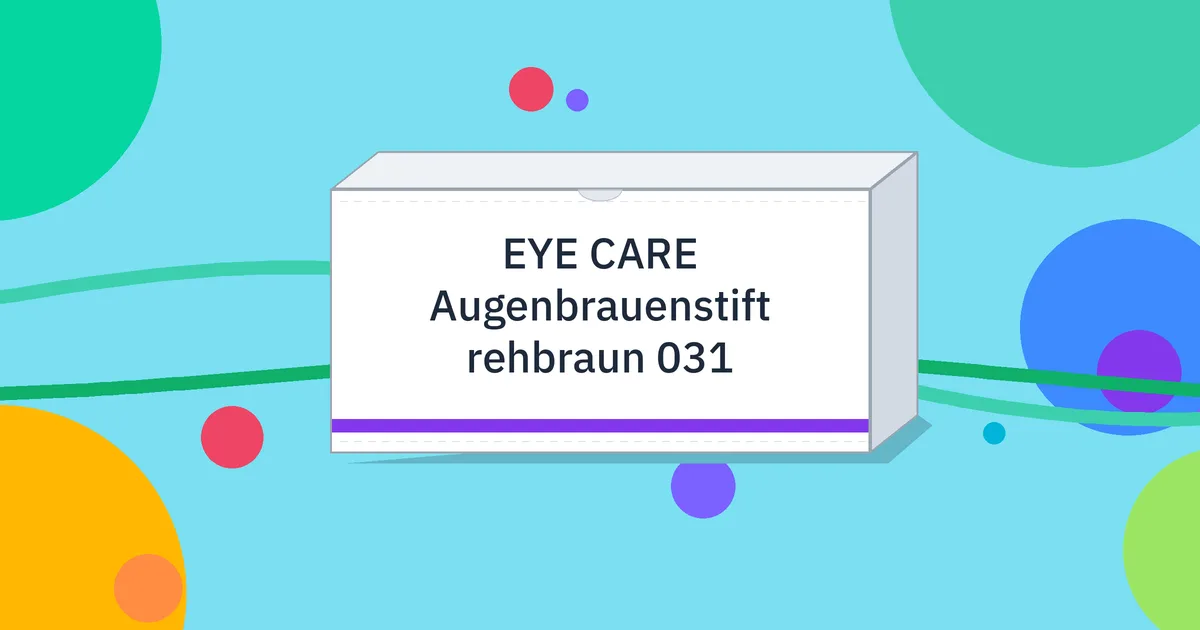 Symbolbild: Packung mit der Aufschrift EYE CARE Augenbrauenstift rehbraun 031 (PZN 01102731) – Verfügbarkeit und Bezug in Apotheken in Frankfurt am Main