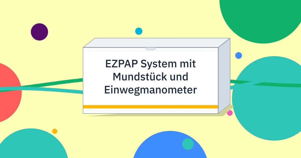 Symbolbild: Packung mit der Aufschrift EZPAP System mit Mundstück und Einwegmanometer (PZN 10825109) – Verfügbarkeit und Bezug in Apotheken in Frankfurt am Main