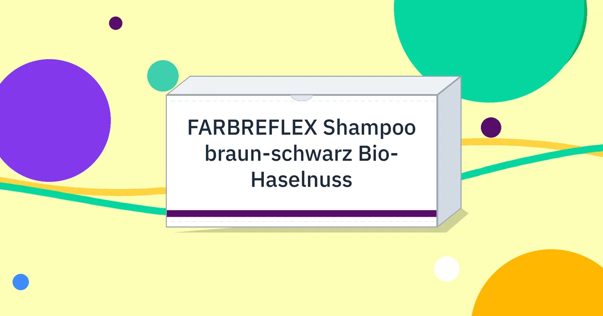 Symbolbild: Packung mit der Aufschrift FARBREFLEX Shampoo braun-schwarz Bio-Haselnuss (PZN 12437297) – Verfügbarkeit und Bezug in Apotheken in Frankfurt am Main
