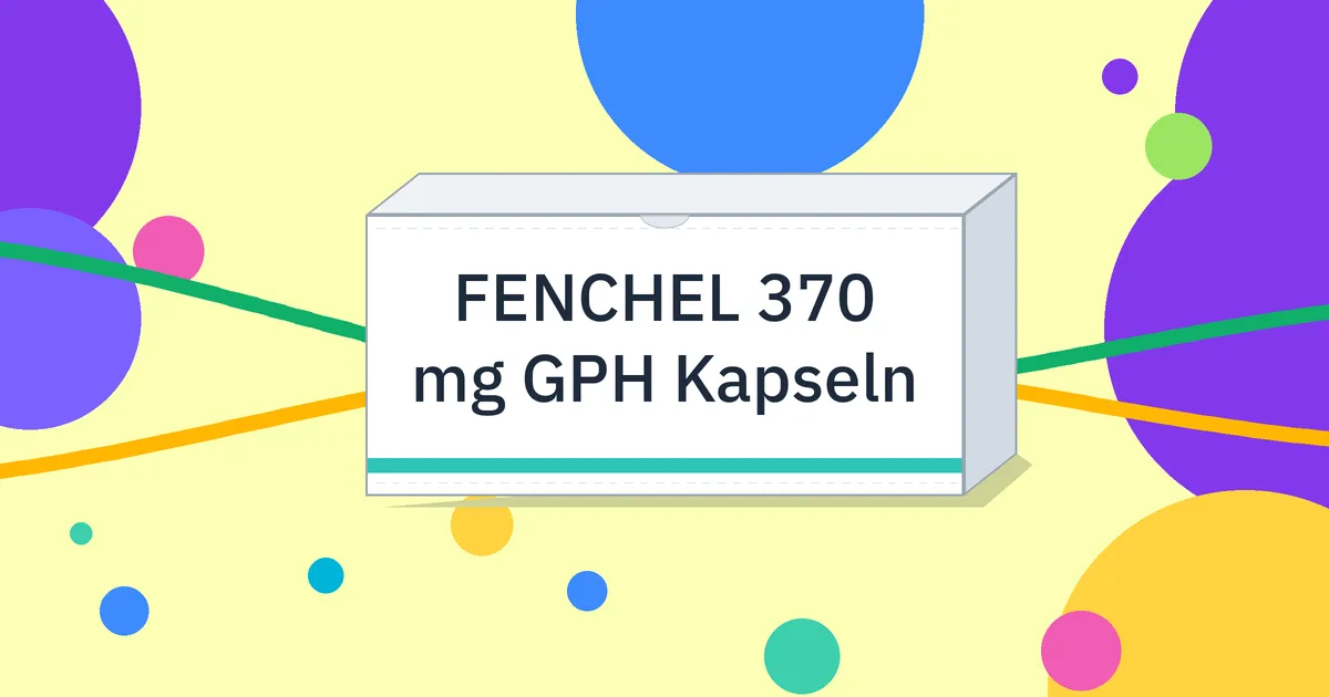 Symbolbild: Packung mit der Aufschrift FENCHEL 370 mg GPH Kapseln (PZN 06922887) – Verfügbarkeit und Bezug in Apotheken in Frankfurt am Main