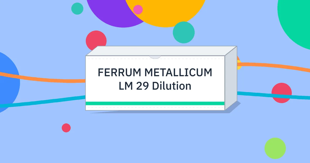 Symbolbild: Packung mit der Aufschrift FERRUM METALLICUM LM 29 Dilution (PZN 12850494) – Verfügbarkeit und Bezug in Apotheken in Frankfurt am Main