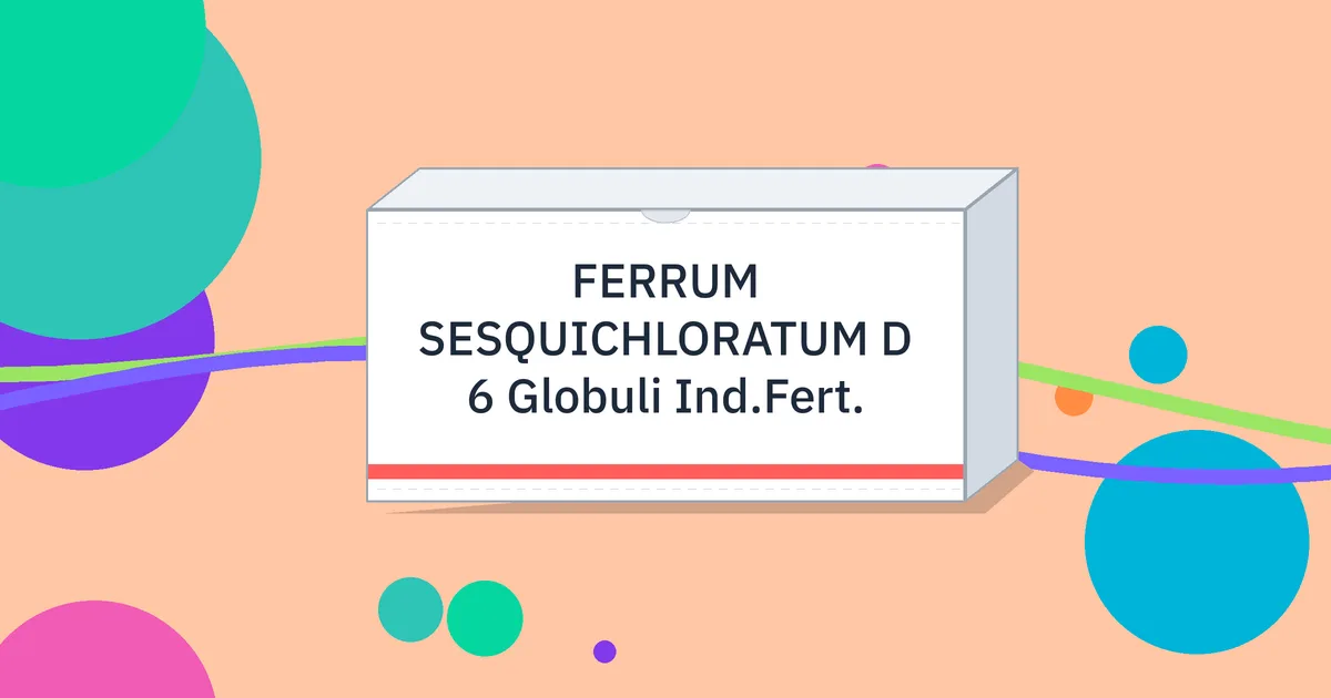Symbolbild: Packung mit der Aufschrift FERRUM SESQUICHLORATUM D 6 Globuli Ind.Fert. (PZN 17678893) – Verfügbarkeit und Bezug in Apotheken in Frankfurt am Main