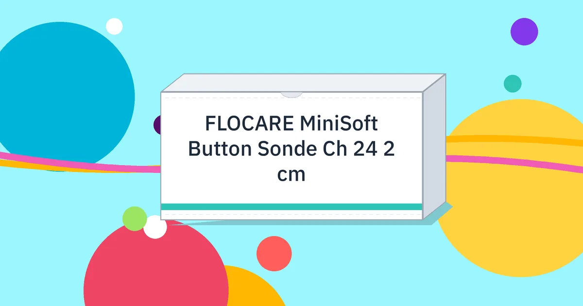 Symbolbild: Packung mit der Aufschrift FLOCARE MiniSoft Button Sonde Ch 24 2 cm (PZN 16019616) – Verfügbarkeit und Bezug in Apotheken in Frankfurt am Main