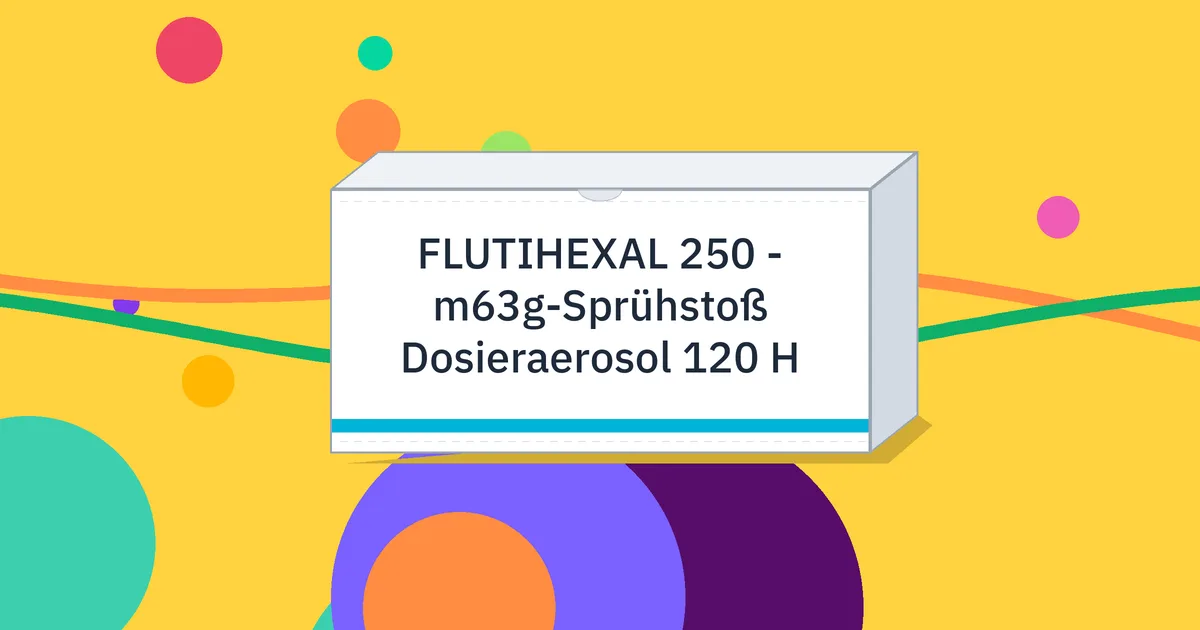 Symbolbild: Packung mit der Aufschrift FLUTIHEXAL 250 -m63g-Sprühstoß Dosieraerosol 120 H (PZN 10099005) – Verfügbarkeit und Bezug in Apotheken in Frankfurt am Main