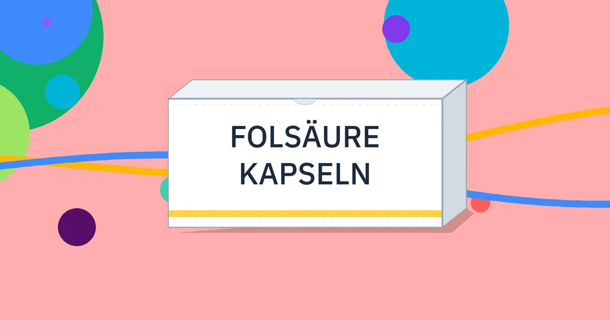 Symbolbild: Packung mit der Aufschrift FOLSÄURE KAPSELN (PZN 01581654) – Verfügbarkeit und Bezug in Apotheken in Frankfurt am Main