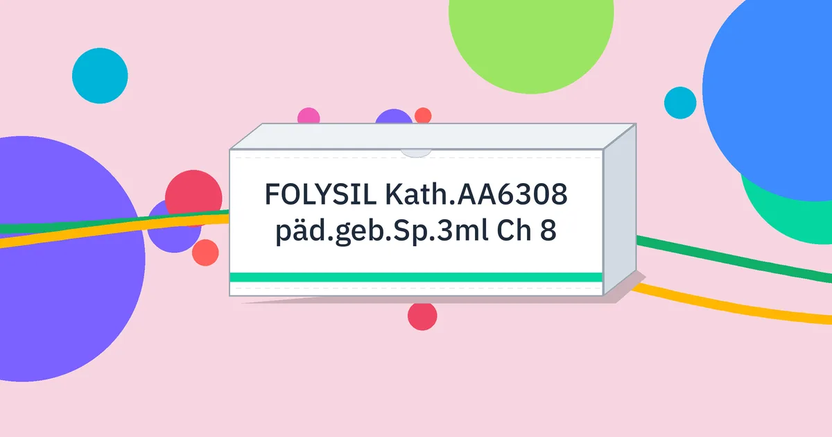Symbolbild: Packung mit der Aufschrift FOLYSIL Kath.AA6308 päd.geb.Sp.3ml Ch 8 (PZN 00152052) – Verfügbarkeit und Bezug in Apotheken in Frankfurt am Main