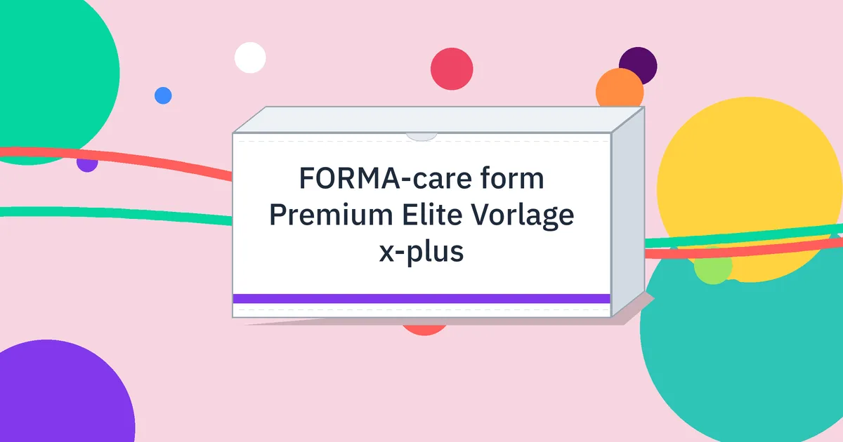 Symbolbild: Packung mit der Aufschrift FORMA-care form Premium Elite Vorlage x-plus (PZN 18498526) – Verfügbarkeit und Bezug in Apotheken in Frankfurt am Main