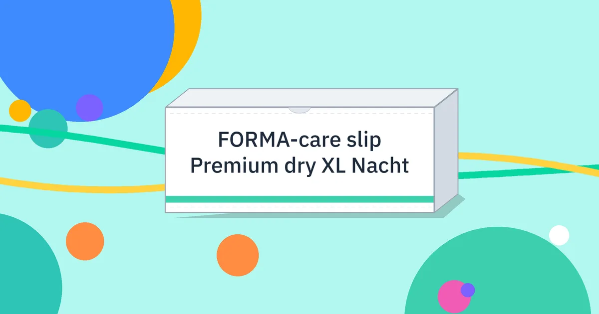 Symbolbild: Packung mit der Aufschrift FORMA-care slip Premium dry XL Nacht (PZN 12601294) – Verfügbarkeit und Bezug in Apotheken in Frankfurt am Main