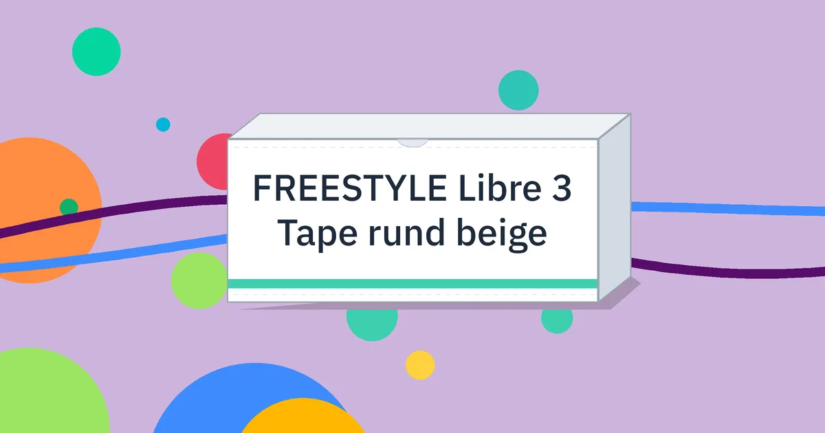 Symbolbild: Packung mit der Aufschrift FREESTYLE Libre 3 Tape rund beige (PZN 18178193) – Verfügbarkeit und Bezug in Apotheken in Frankfurt am Main
