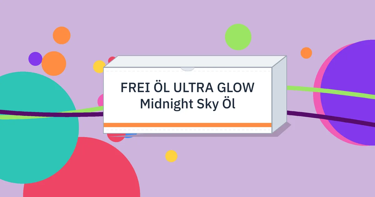 Symbolbild: Packung mit der Aufschrift FREI ÖL ULTRA GLOW Midnight Sky Öl (PZN 19303766) – Verfügbarkeit und Bezug in Apotheken in Frankfurt am Main