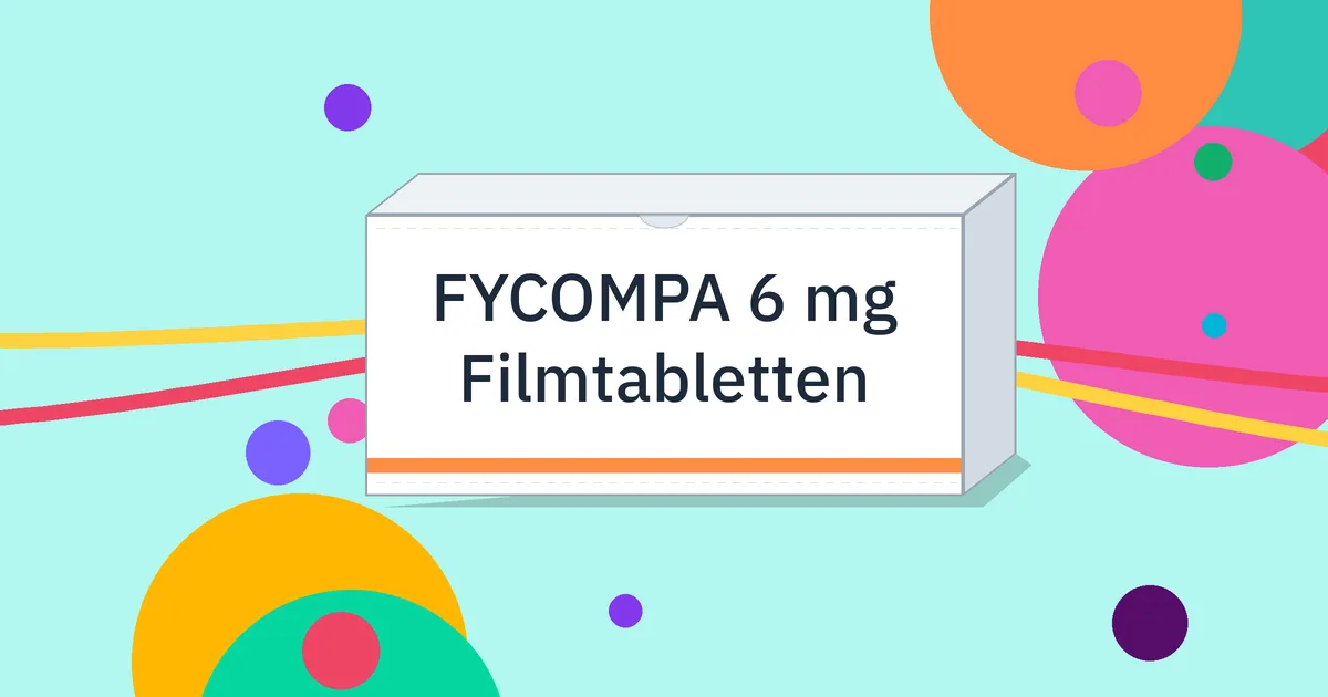 Symbolbild: Packung mit der Aufschrift FYCOMPA 6 mg Filmtabletten (PZN 10709662) – Verfügbarkeit und Bezug in Apotheken in Frankfurt am Main