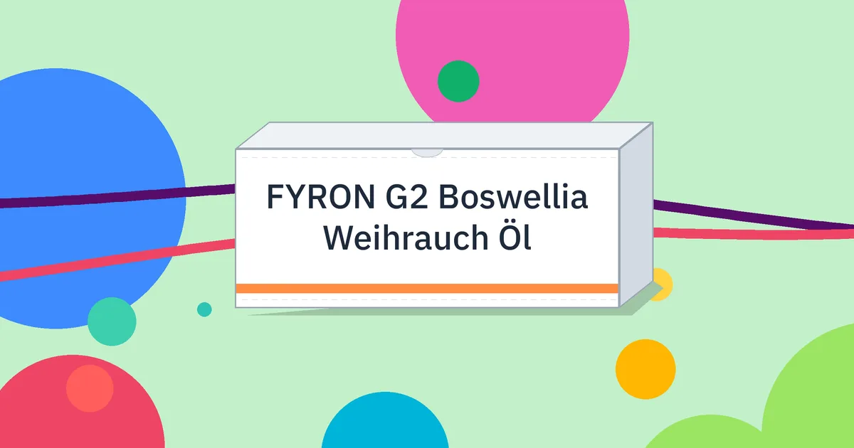 Symbolbild: Packung mit der Aufschrift FYRON G2 Boswellia Weihrauch Öl (PZN 18682514) – Verfügbarkeit und Bezug in Apotheken in Frankfurt am Main