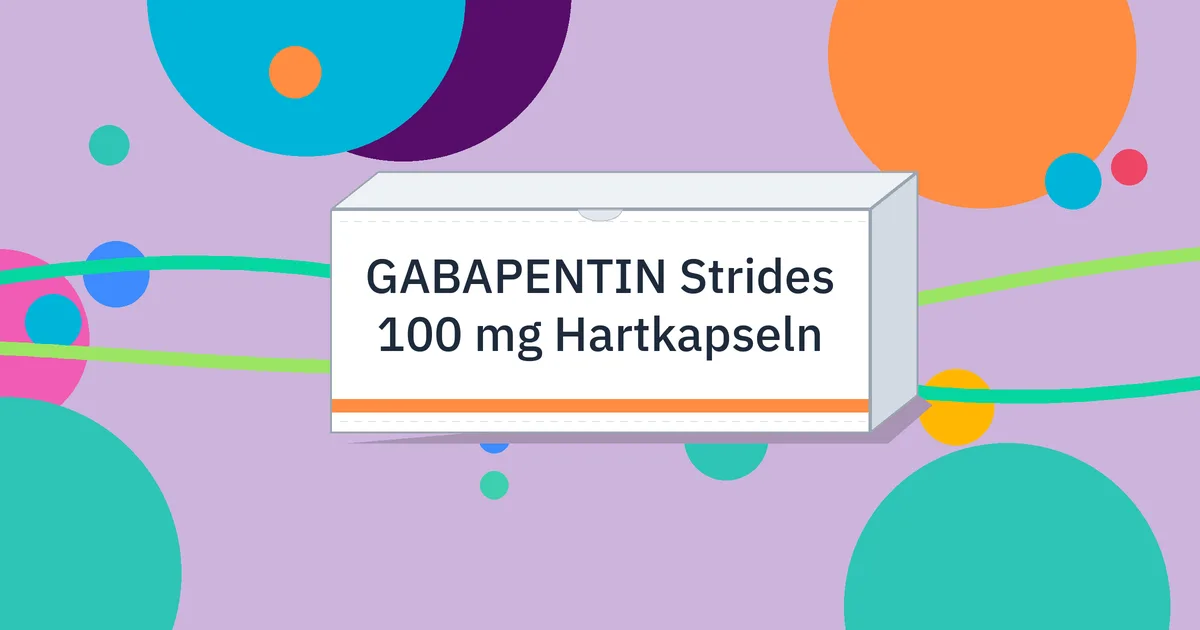 Symbolbild: Packung mit der Aufschrift GABAPENTIN Strides 100 mg Hartkapseln (PZN 19145818) – Verfügbarkeit und Bezug in Apotheken in Frankfurt am Main
