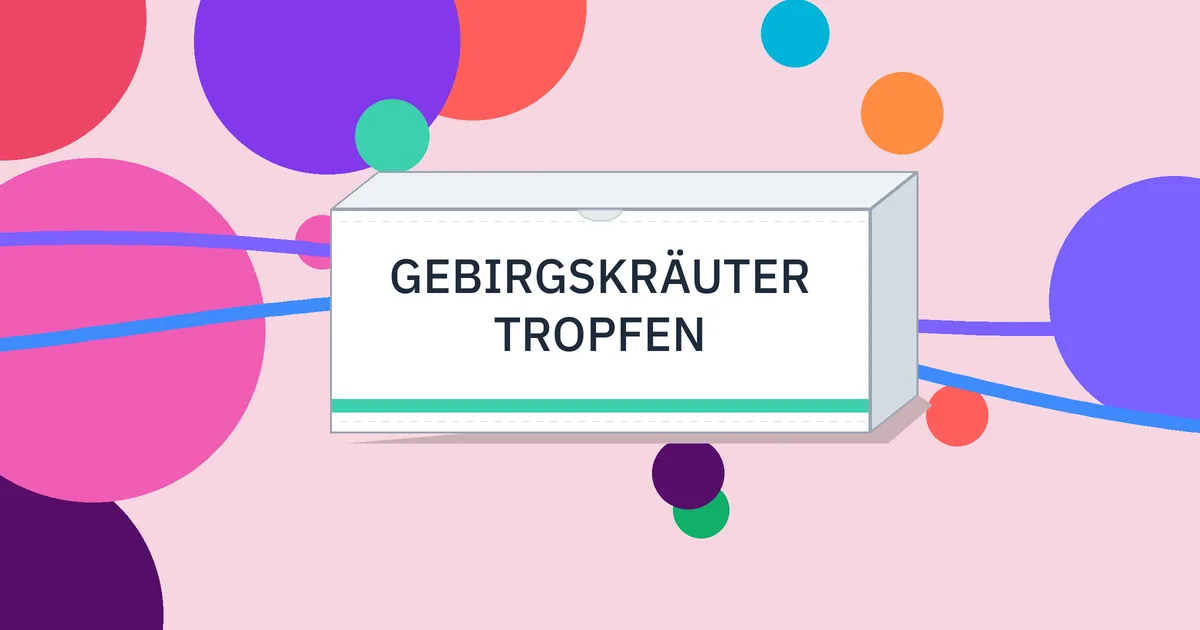 Symbolbild: Packung mit der Aufschrift GEBIRGSKRÄUTER TROPFEN (PZN 15295277) – Verfügbarkeit und Bezug in Apotheken in Frankfurt am Main