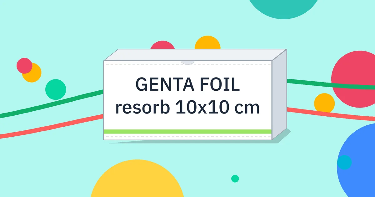 Symbolbild: Packung mit der Aufschrift GENTA FOIL resorb 10x10 cm (PZN 10408156) – Verfügbarkeit und Bezug in Apotheken in Frankfurt am Main