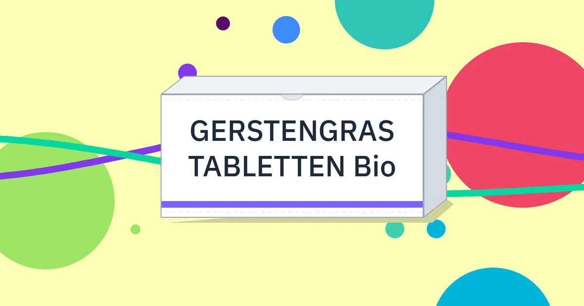 Symbolbild: Packung mit der Aufschrift GERSTENGRAS TABLETTEN Bio (PZN 00321508) – Verfügbarkeit und Bezug in Apotheken in Frankfurt am Main