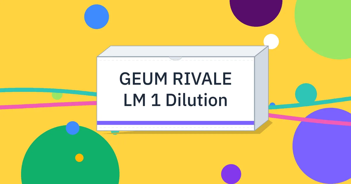 Symbolbild: Packung mit der Aufschrift GEUM RIVALE LM 1 Dilution (PZN 13542671) – Verfügbarkeit und Bezug in Apotheken in Frankfurt am Main