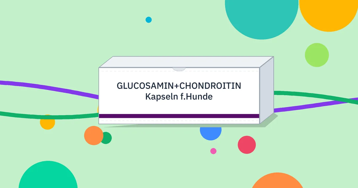 Symbolbild: Packung mit der Aufschrift GLUCOSAMIN+CHONDROITIN Kapseln f.Hunde (PZN 03025791) – Verfügbarkeit und Bezug in Apotheken in Frankfurt am Main