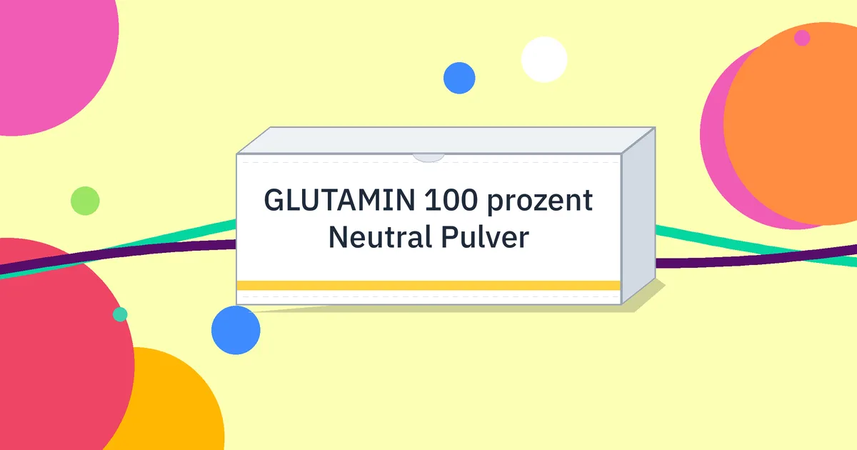 Symbolbild: Packung mit der Aufschrift GLUTAMIN 100 prozent Neutral Pulver (PZN 07380187) – Verfügbarkeit und Bezug in Apotheken in Frankfurt am Main