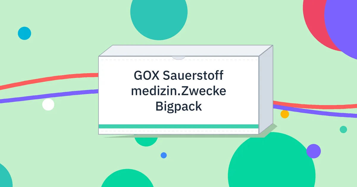 Symbolbild: Packung mit der Aufschrift GOX Sauerstoff medizin.Zwecke Bigpack (PZN 00391348) – Verfügbarkeit und Bezug in Apotheken in Frankfurt am Main