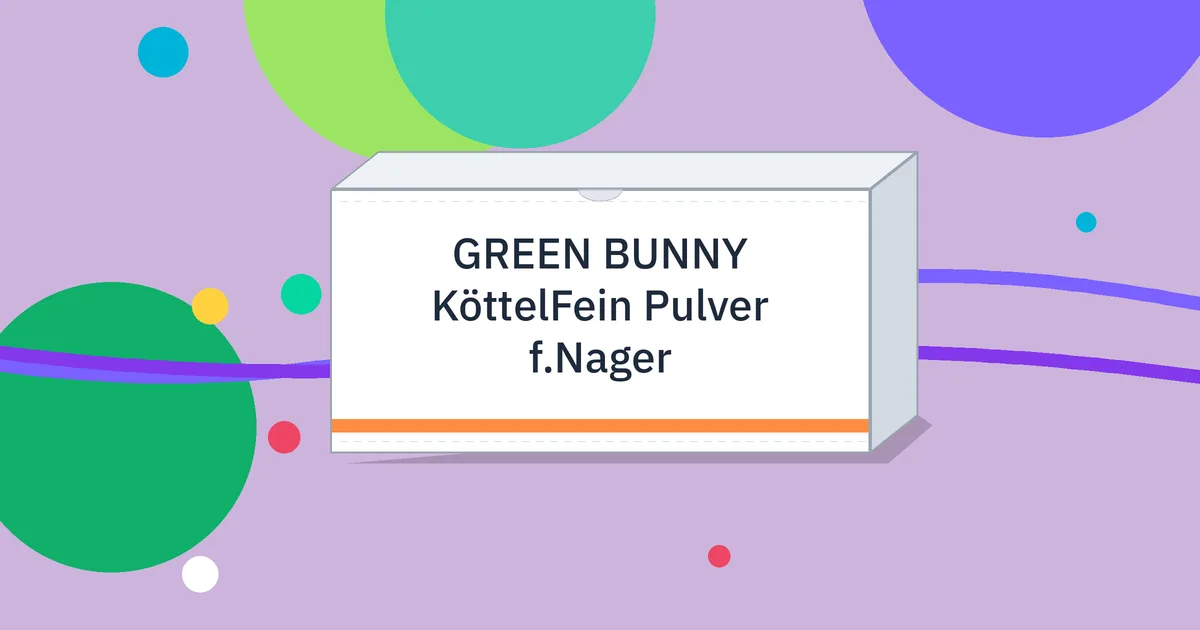 Symbolbild: Packung mit der Aufschrift GREEN BUNNY KöttelFein Pulver f.Nager (PZN 19639124) – Verfügbarkeit und Bezug in Apotheken in Frankfurt am Main
