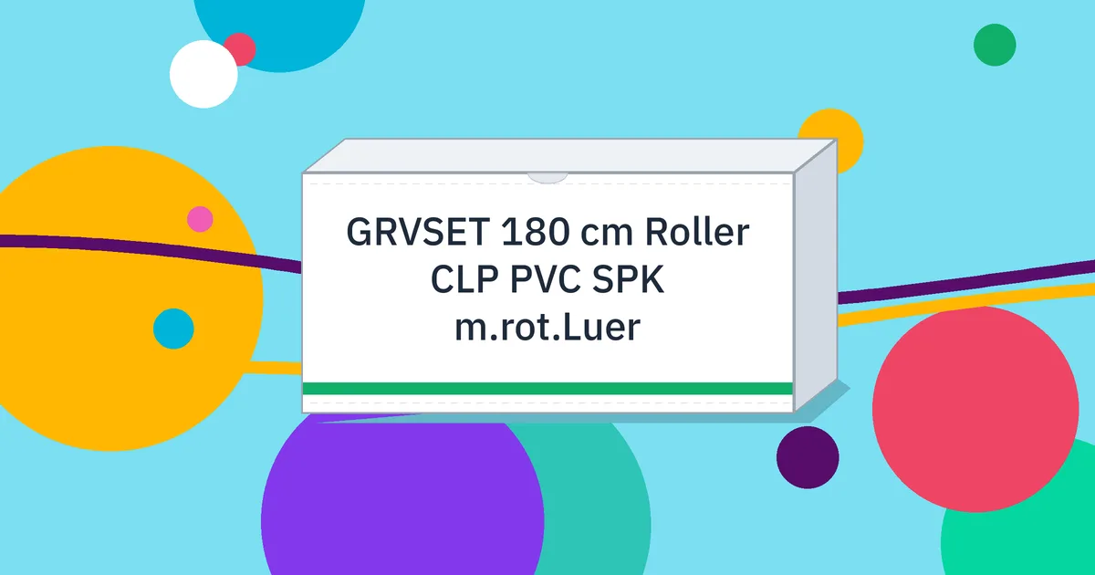 Symbolbild: Packung mit der Aufschrift GRVSET 180 cm Roller CLP PVC SPK m.rot.Luer (PZN 17898301) – Verfügbarkeit und Bezug in Apotheken in Frankfurt am Main
