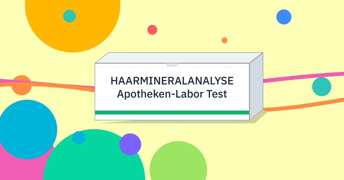 Symbolbild: Packung mit der Aufschrift HAARMINERALANALYSE Apotheken-Labor Test (PZN 00286551) – Verfügbarkeit und Bezug in Apotheken in Frankfurt am Main