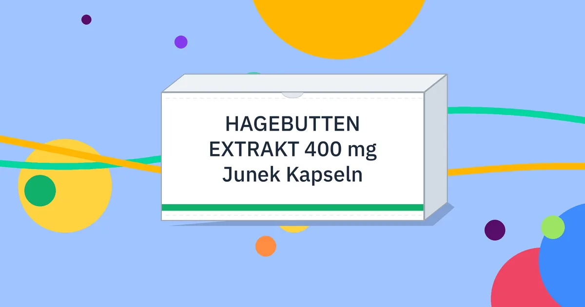 Symbolbild: Packung mit der Aufschrift HAGEBUTTEN EXTRAKT 400 mg Junek Kapseln (PZN 01064019) – Verfügbarkeit und Bezug in Apotheken in Frankfurt am Main