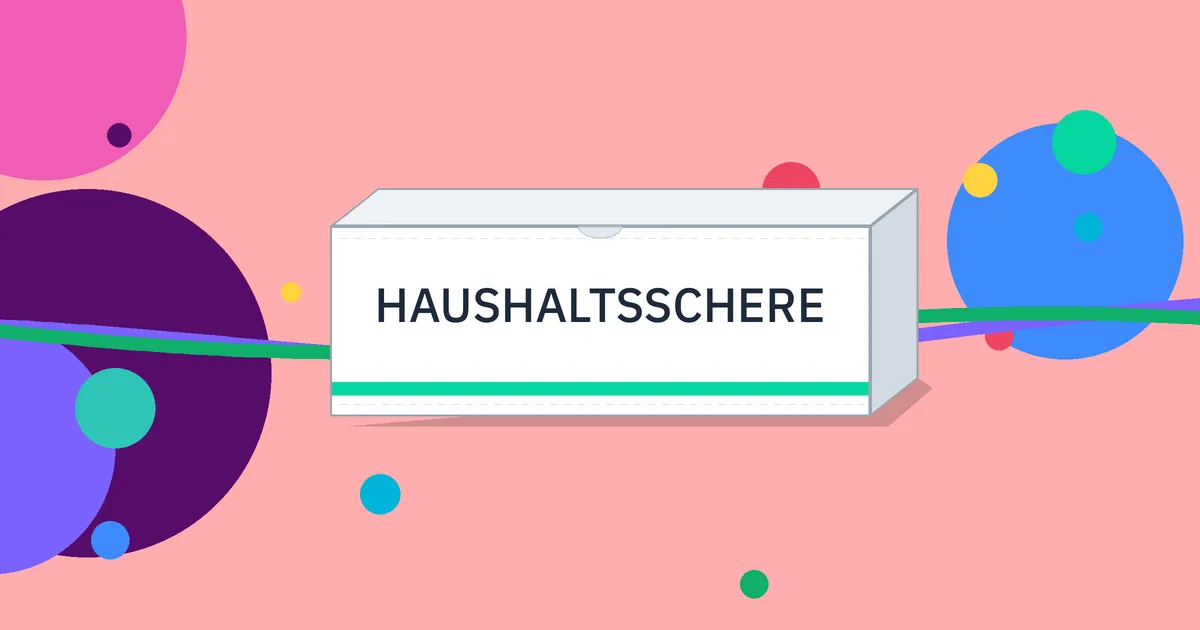 Symbolbild: Packung mit der Aufschrift HAUSHALTSSCHERE (PZN 07497989) – Verfügbarkeit und Bezug in Apotheken in Frankfurt am Main