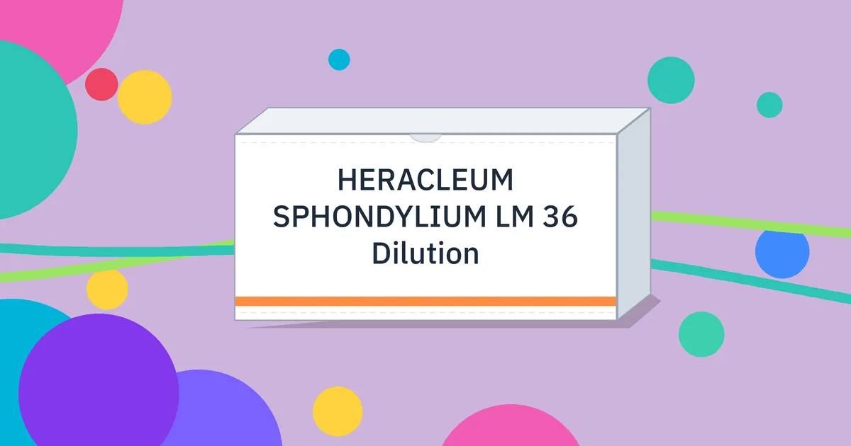 Symbolbild: Packung mit der Aufschrift HERACLEUM SPHONDYLIUM LM 36 Dilution (PZN 13552801) – Verfügbarkeit und Bezug in Apotheken in Frankfurt am Main