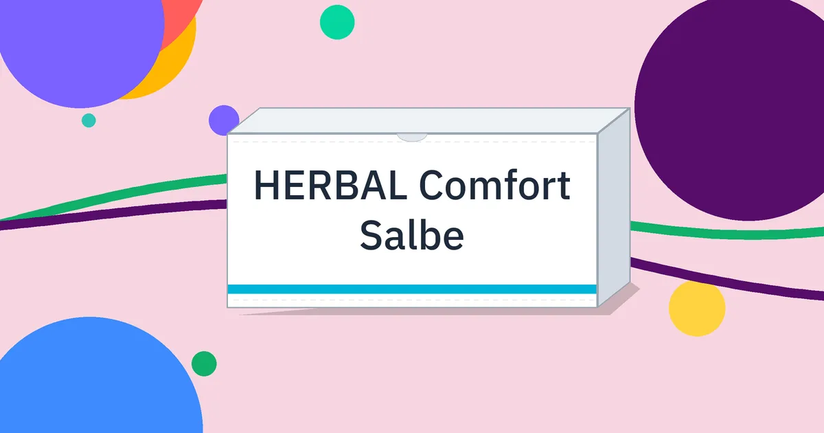 Symbolbild: Packung mit der Aufschrift HERBAL Comfort Salbe (PZN 20381694) – Verfügbarkeit und Bezug in Apotheken in Frankfurt am Main