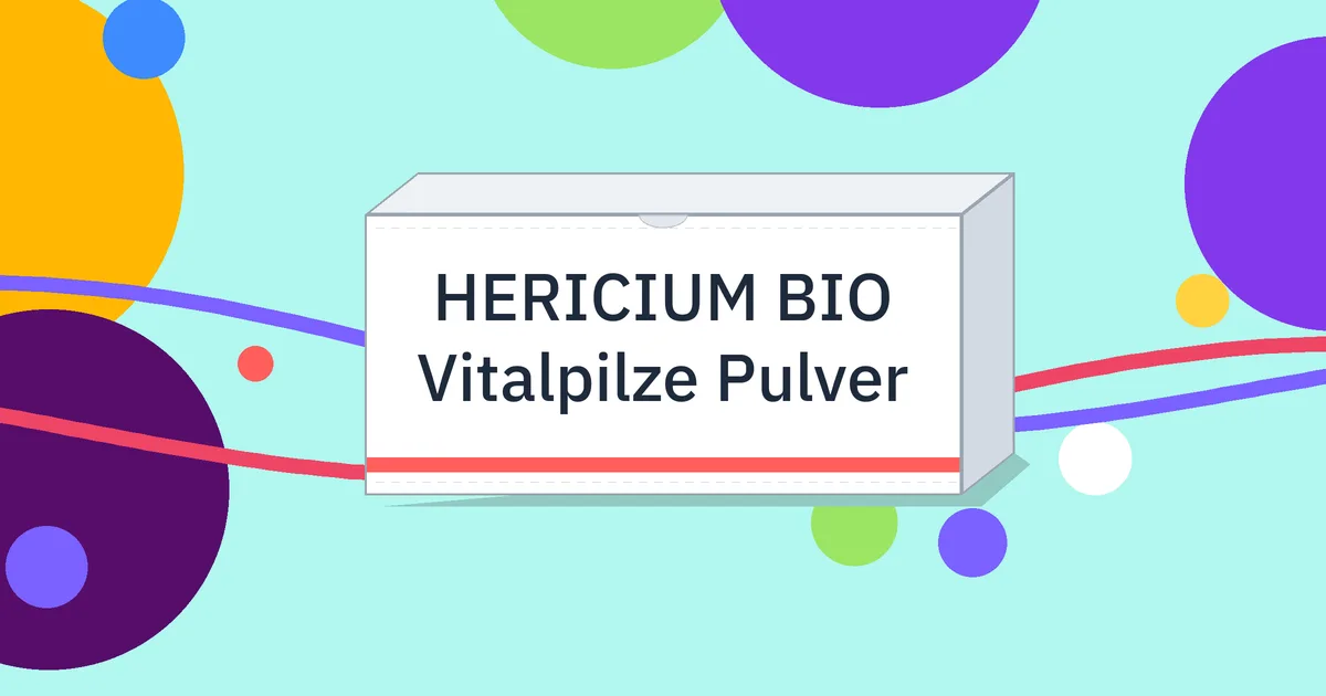 Symbolbild: Packung mit der Aufschrift HERICIUM BIO Vitalpilze Pulver (PZN 09460335) – Verfügbarkeit und Bezug in Apotheken in Frankfurt am Main
